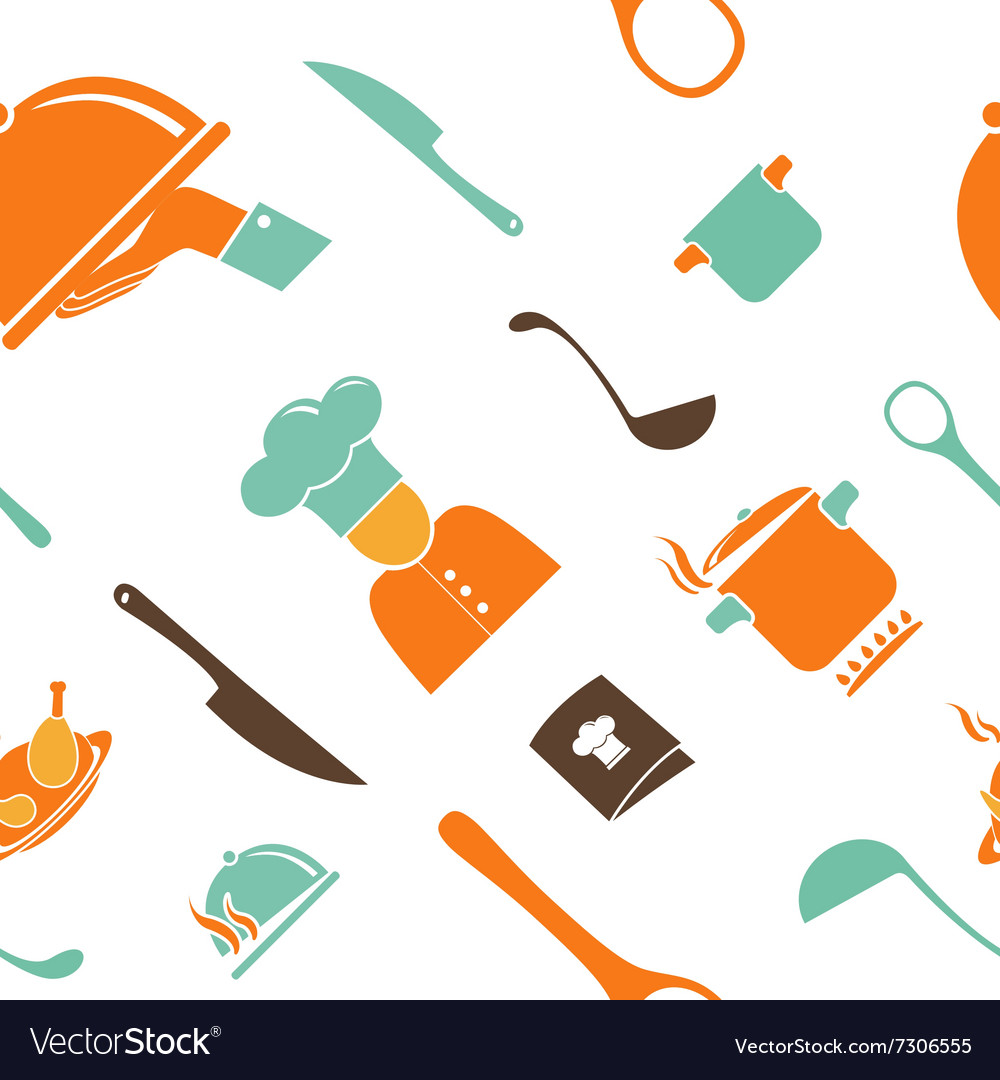 Kitchen seamless pattern Royalty Free Vector Image