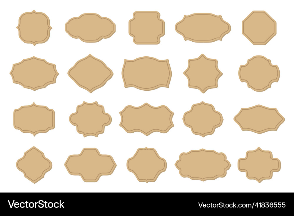 Label template vintage sticker signboard flat set Vector Image