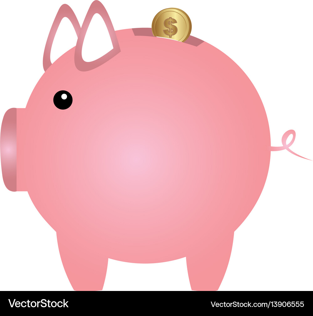 Pig save coins money Royalty Free Vector Image