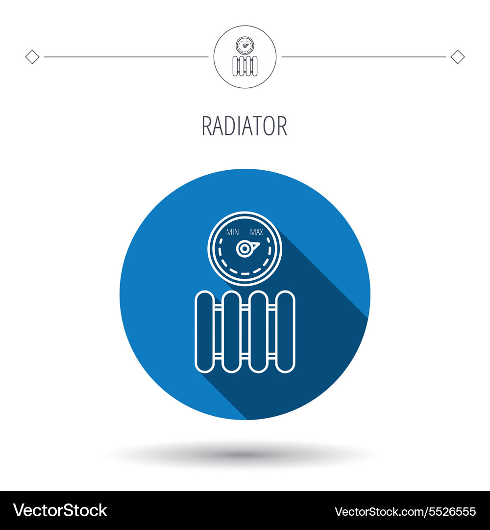 Radiator with regulator icon heater sign Vector Image