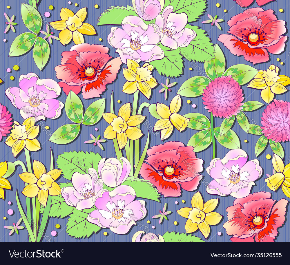 Seamless pattern ornament with beautiful spring Vector Image
