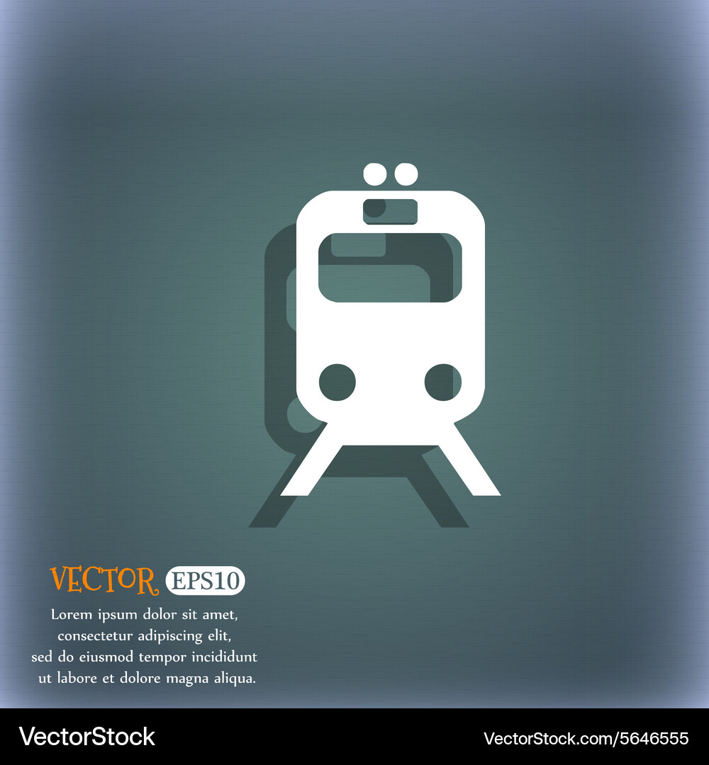 Train icon symbol on the blue-green abstract Vector Image