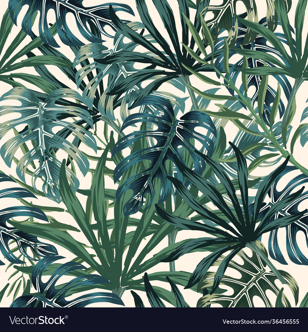 Tropical foliage seamless pattern Royalty Free Vector Image Tropical foliage seamless pattern Royalty Free Vector Image