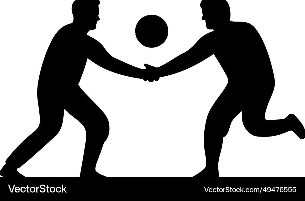 Two friends playing a sport icon - simple Vector Image