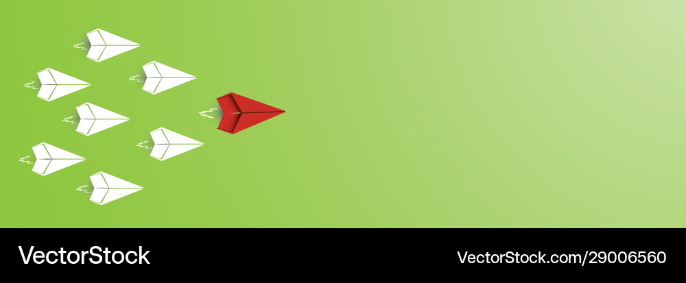 Airplane group paper symbol on green Royalty Free Vector