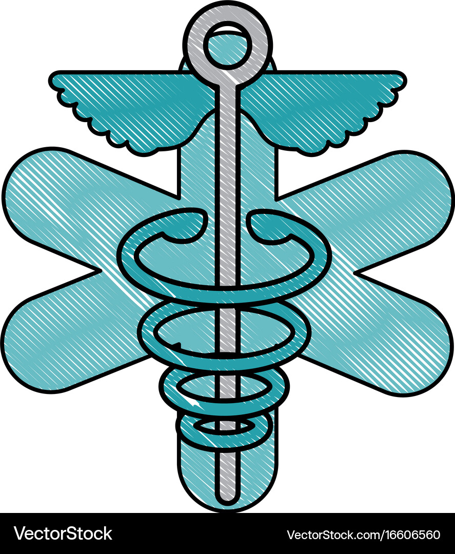 Caduceus medical symbol Royalty Free Vector Image