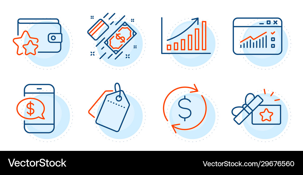 Dollar exchange loyalty gift and payment icons Vector Image