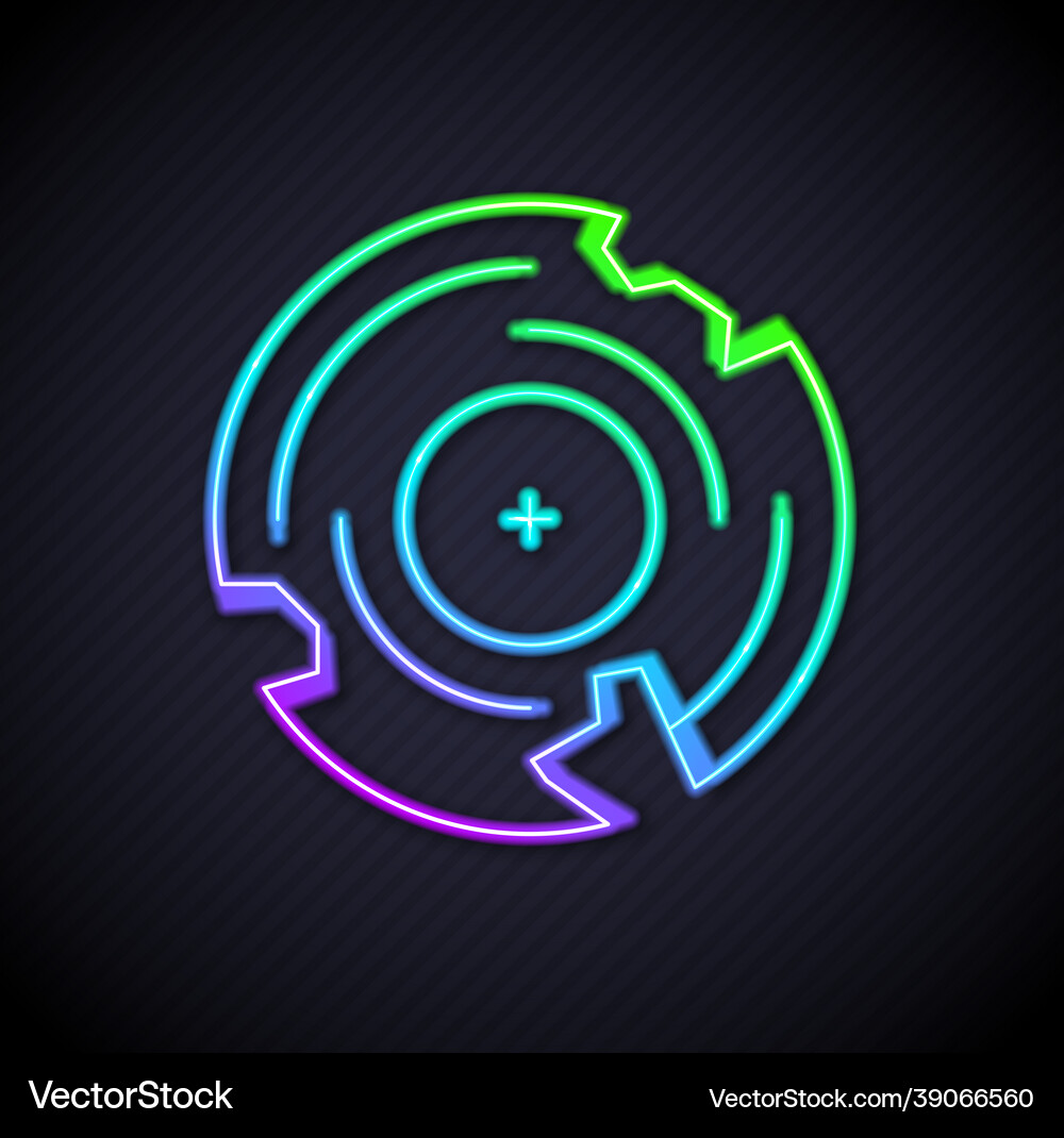 Glowing neon line vinyl disk icon isolated Vector Image