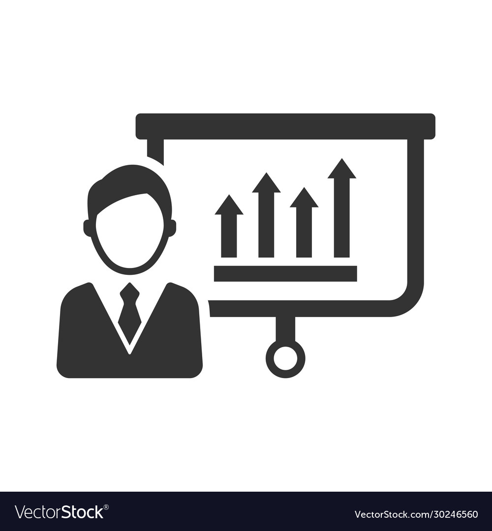 Graph presentation icon Royalty Free Vector Image
