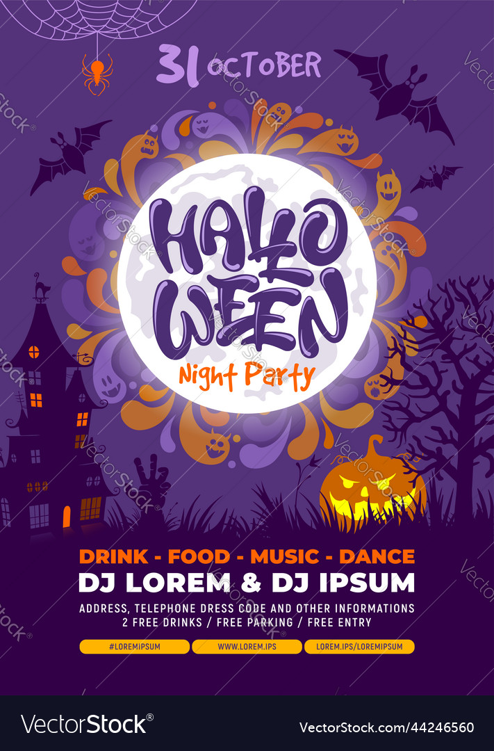 Happy halloween poster template Royalty Free Vector Image