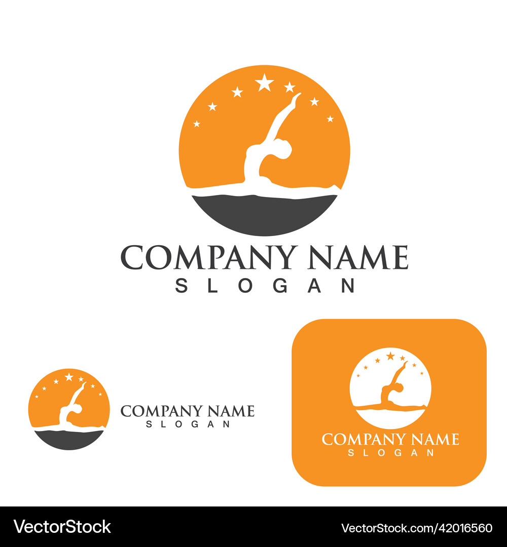 Healthy exercise logo and symbol eps10 Royalty Free Vector