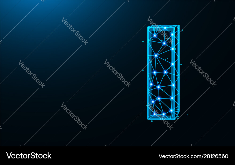 Letter i low poly design alphabet abstract Vector Image