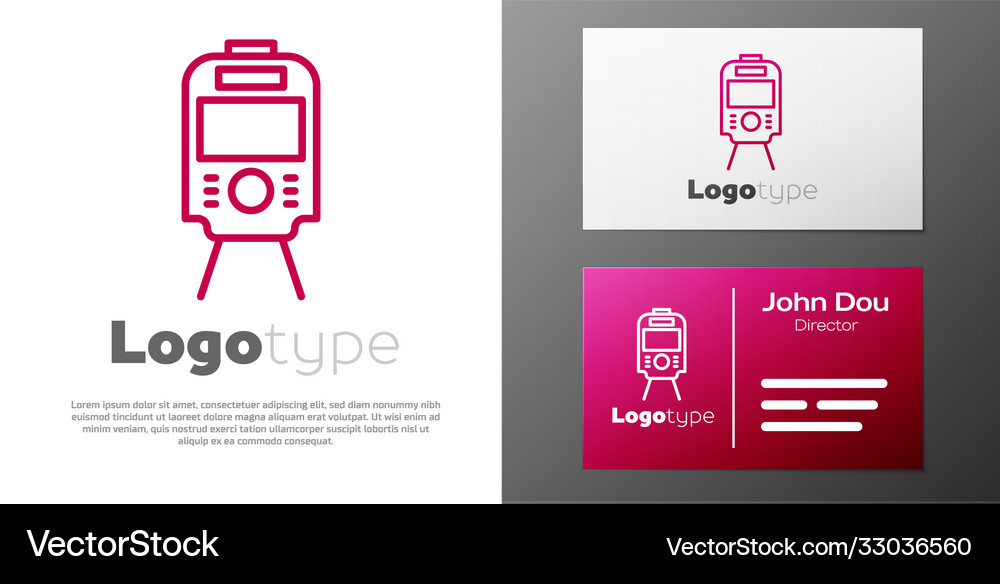 Logotype line tram and railway icon isolated Vector Image