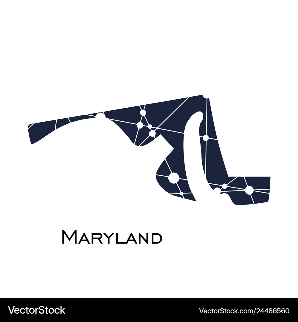 Maryland state map Royalty Free Vector Image - VectorStock