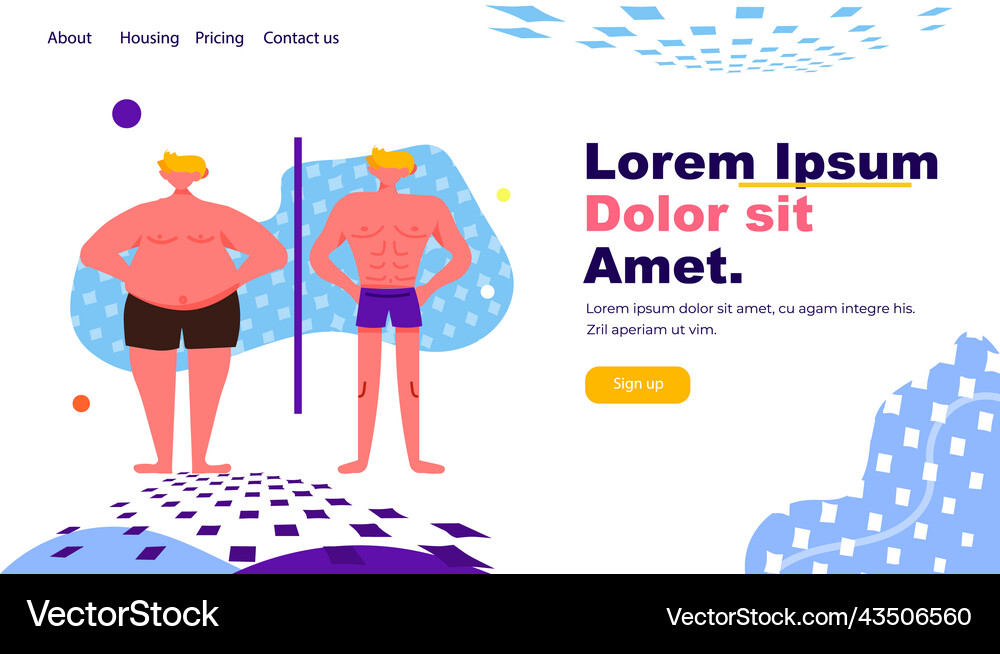 Men of different height figure type and size Vector Image
