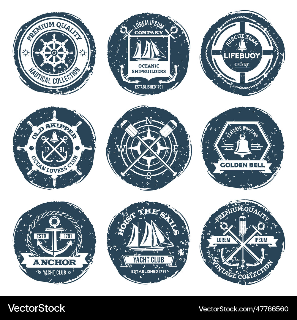 Nautical labels and stamps Royalty Free Vector Image