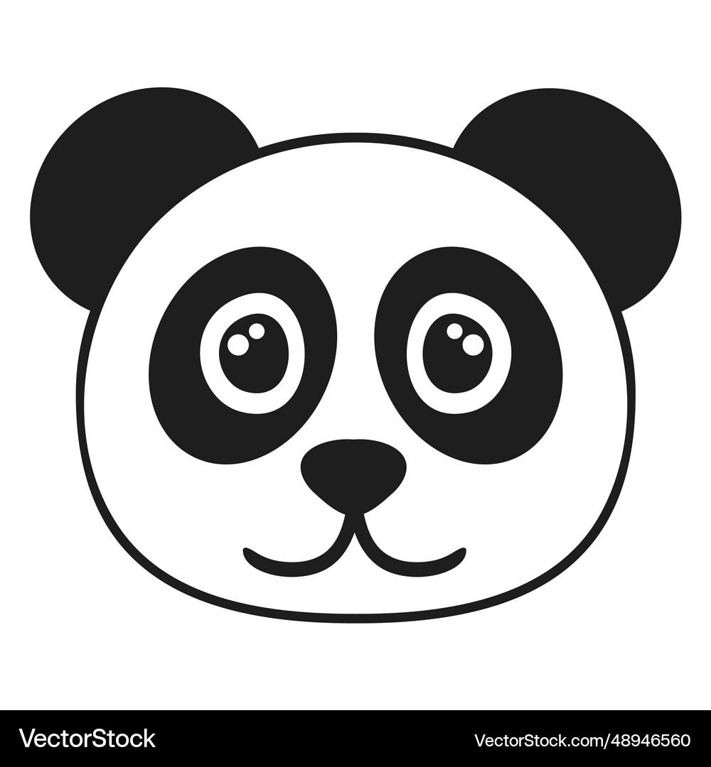 Panda joyful head muzzle stroke Royalty Free Vector Image