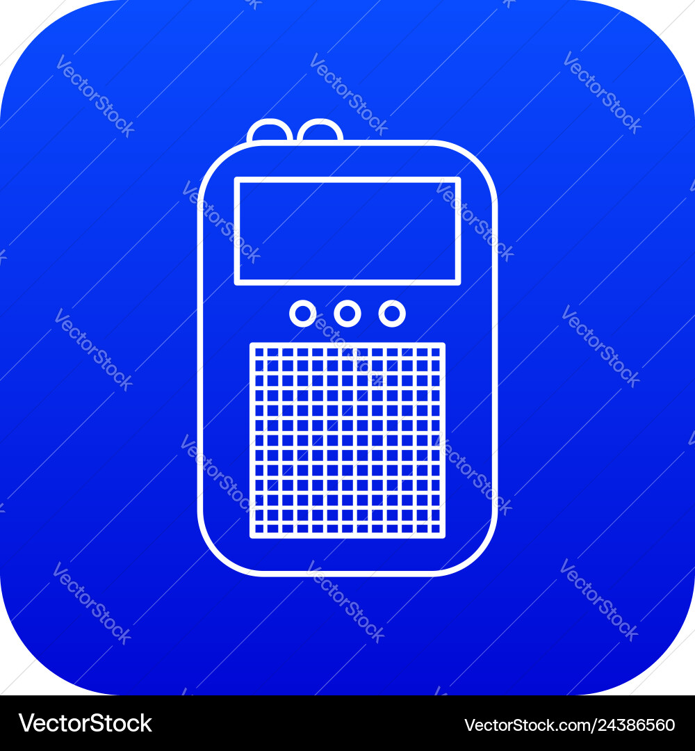 Portable radio icon blue Royalty Free Vector Image