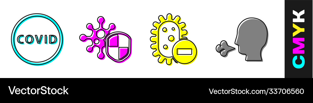 Set corona virus covid-19 shield protecting from Vector Image