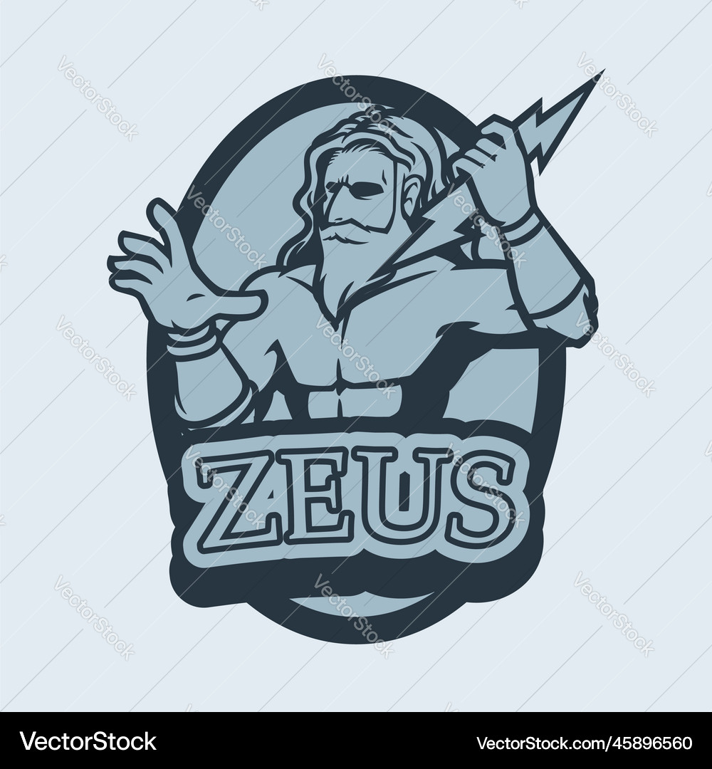 Zeus greek arms holding thunderbolt set inside Vector Image