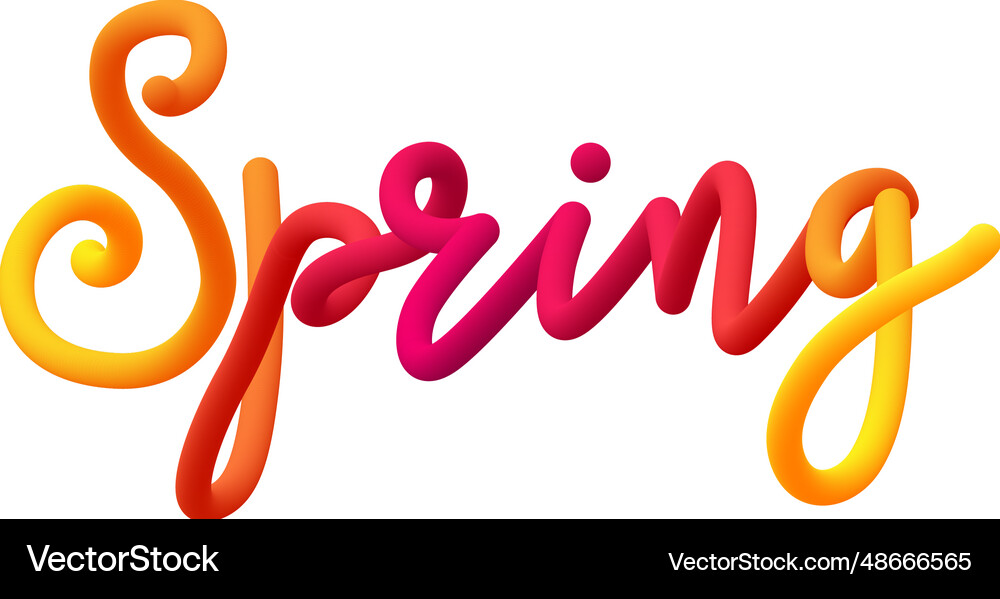 Spring fluid 3d twist text made of blended Vector Image