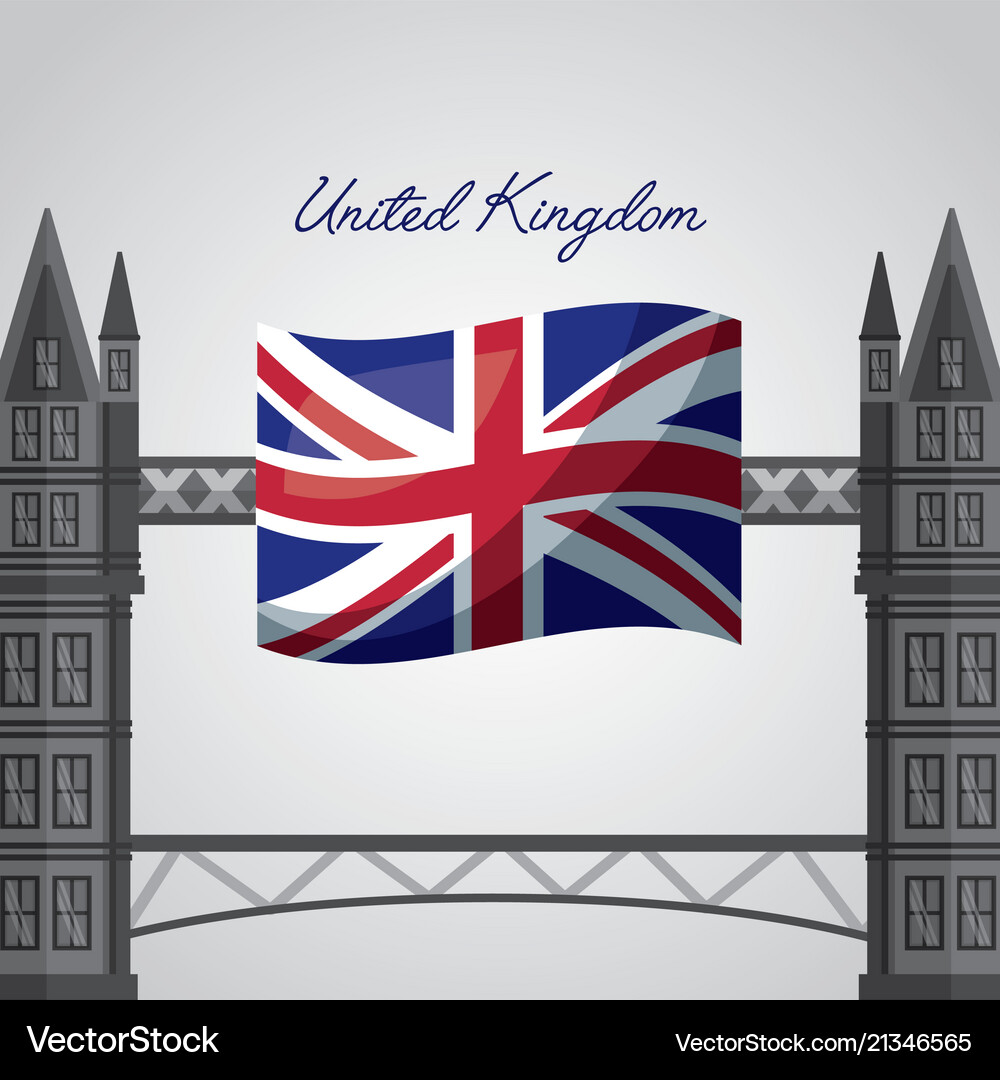 United kingdom places flag Royalty Free Vector Image