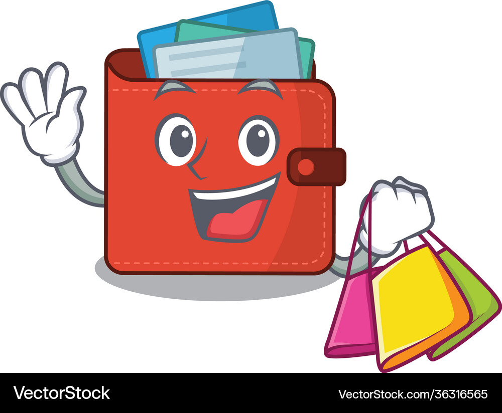 Wealthy card wallet cartoon character Royalty Free Vector