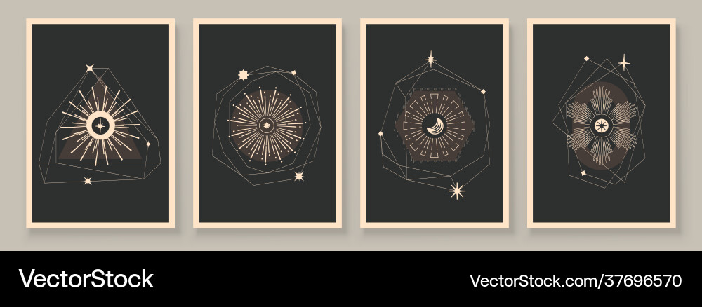 Abstract contemporary art with celestial geometry Vector Image