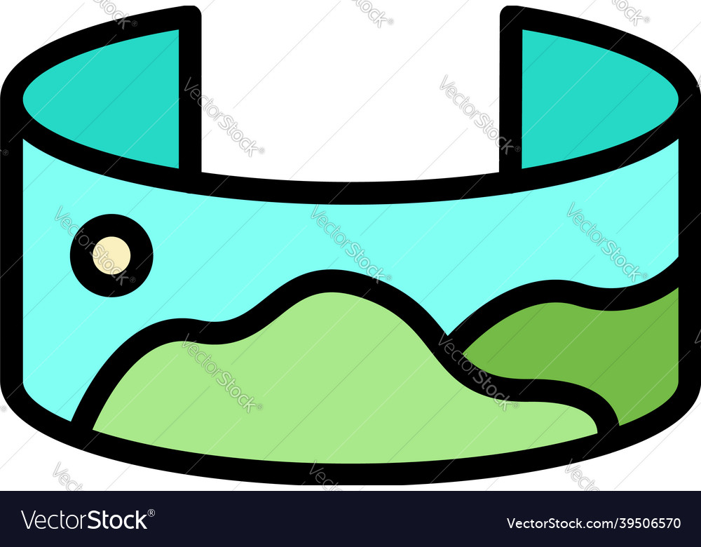 Augmented reality panorama icon color outline Vector Image Augmented reality panorama icon color outline Vector Image