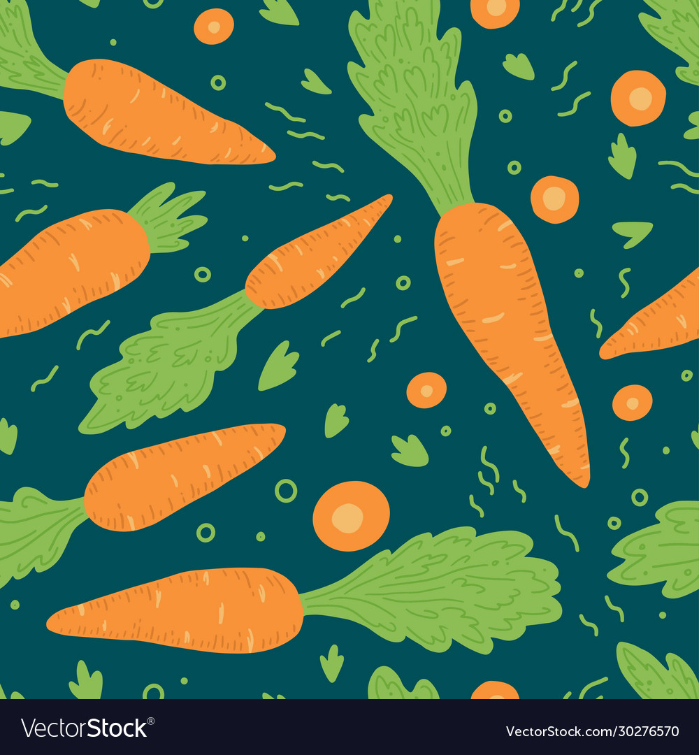 Carrot seamless pattern simple Royalty Free Vector Image