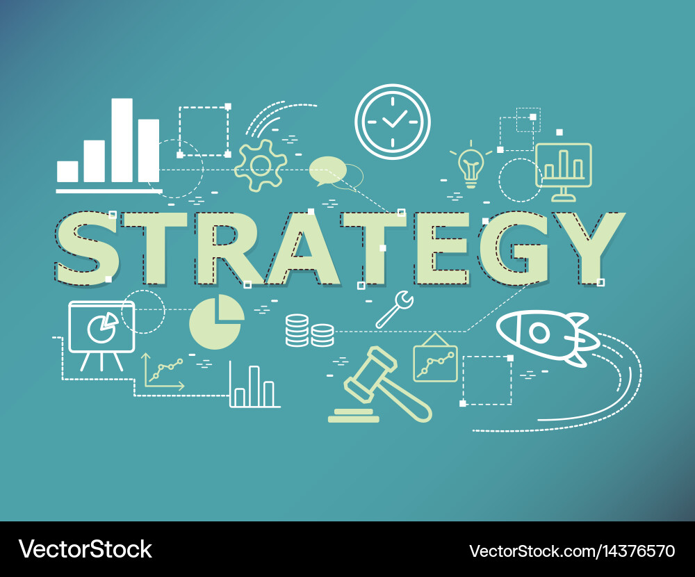 Creative of strategy word lettering typography Vector Image