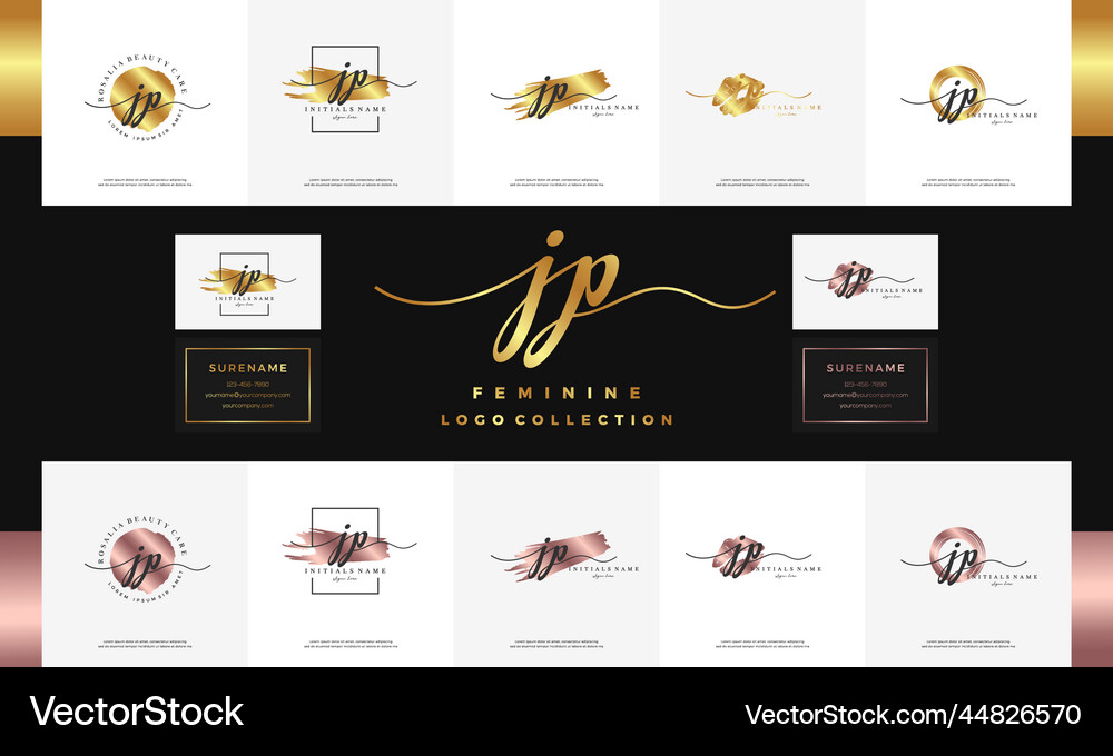 Elegant luxury initial letter jp j p handwriting Vector Image