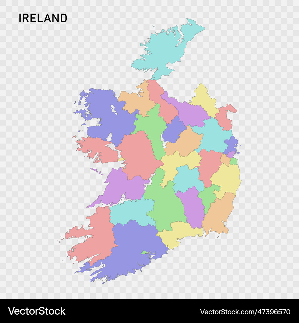 Isolated colored map of ireland Royalty Free Vector Image