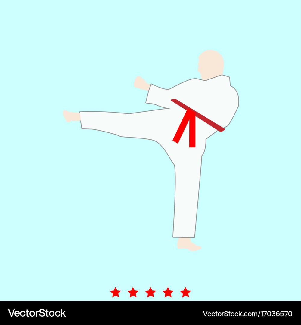 Karate man set it is color icon Royalty Free Vector Image