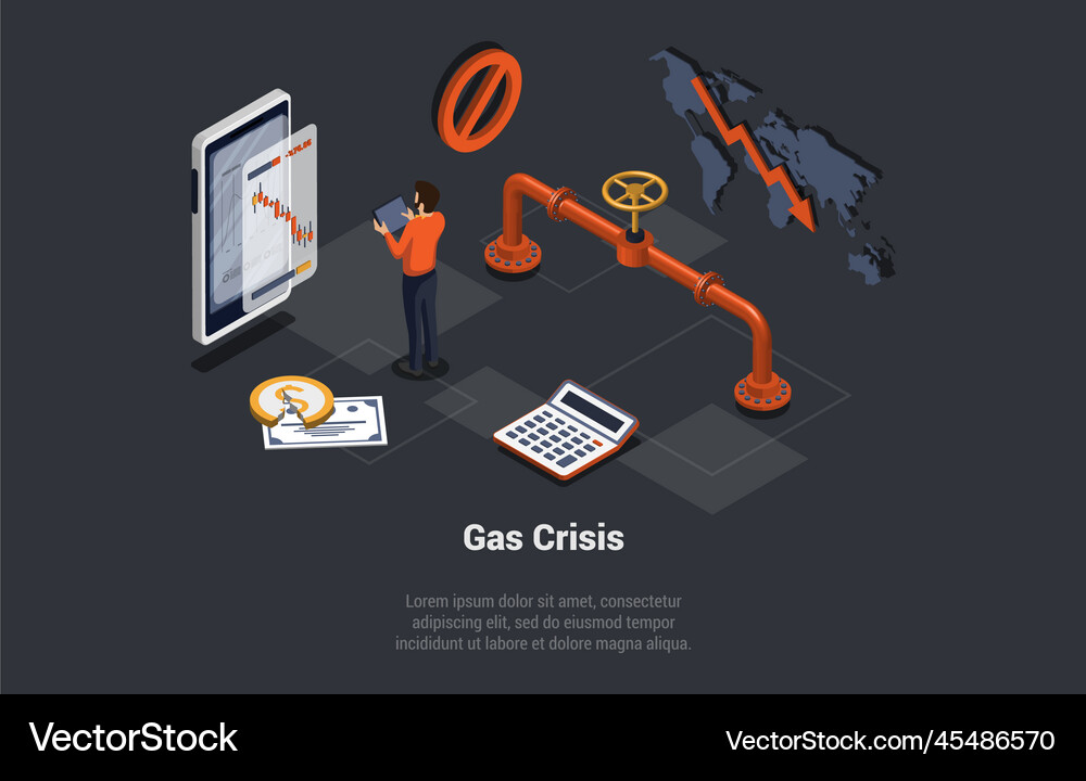 Natural gas crisis concept embargo default Vector Image
