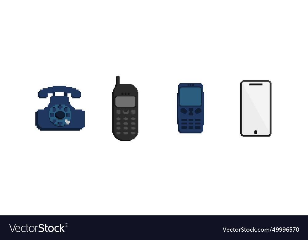 Pixelated Phone Evolution Royalty Free Vector Image
