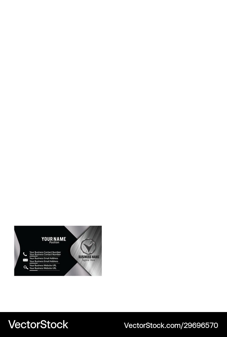 Silver black effect visiting card business card Vector Image