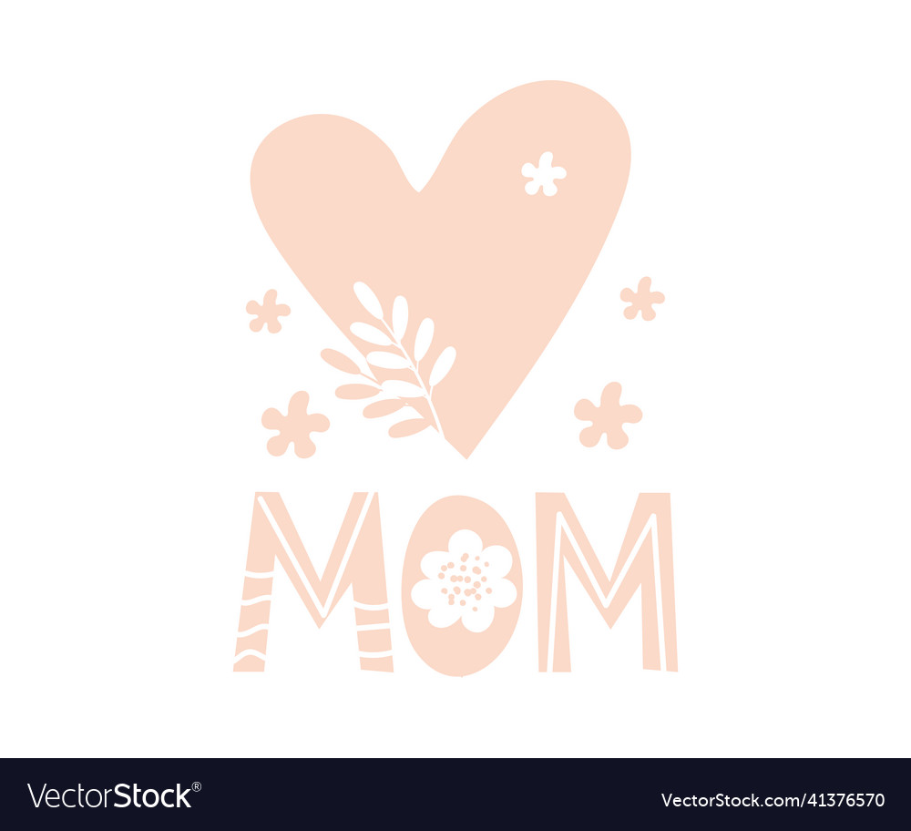 Simple card for mother s day pink heart Royalty Free Vector