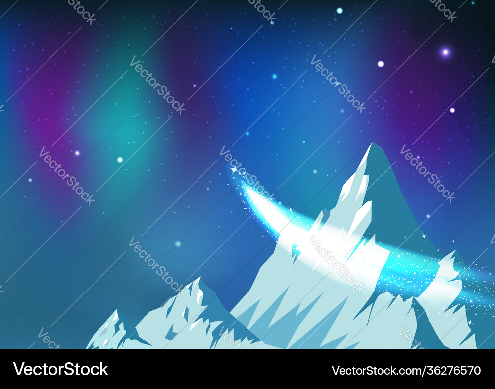 Stars scatter comet traveling on night sky Vector Image