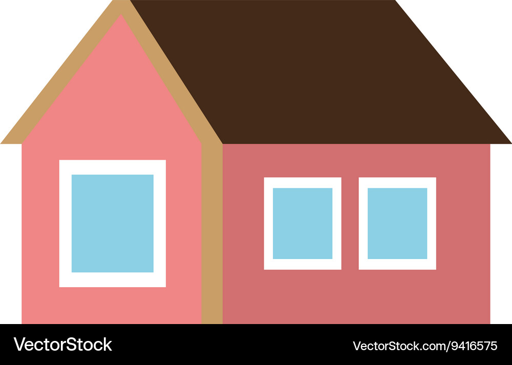 Colorful one floor house graphic Royalty Free Vector Image