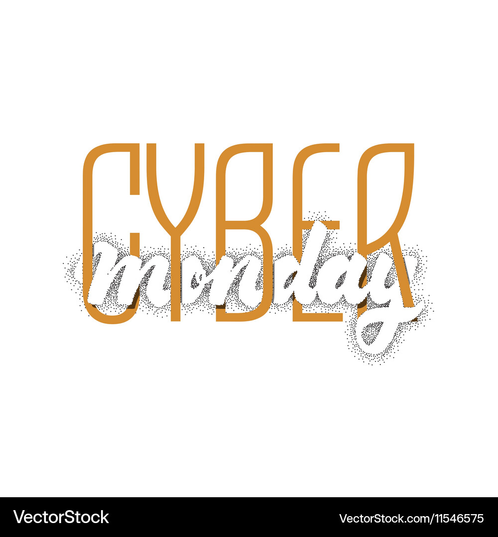 Cyber monday hand-lettering text handmade Vector Image