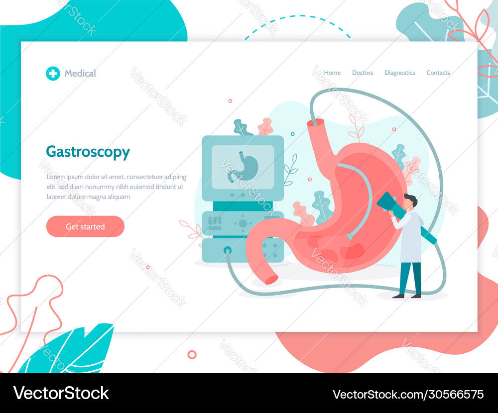 Gastroscopy Medical Banner Royalty Free Vector Image