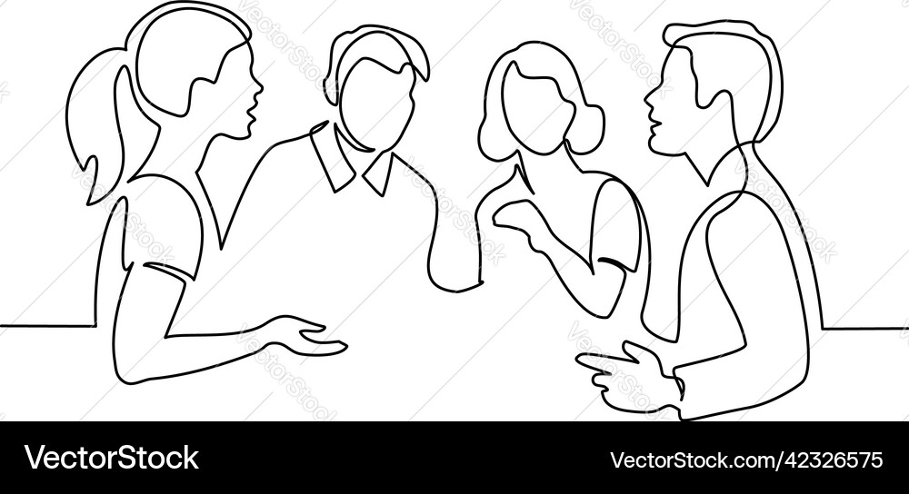 Group of people discuss ideas Royalty Free Vector Image