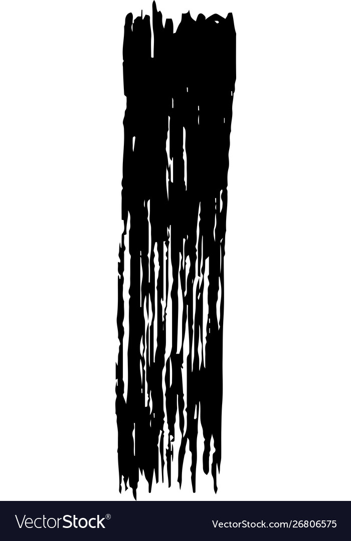 Hand-drawn long black thick brush vertical line Vector Image Hand-drawn long black thick brush vertical line Vector Image