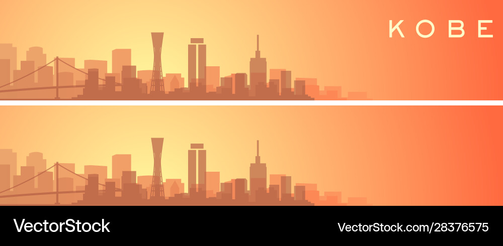 Kobe beautiful skyline scenery banner Royalty Free Vector