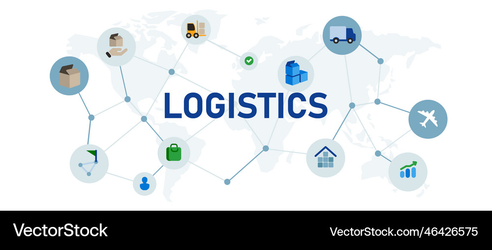Logistics concept of delivery management system Vector Image