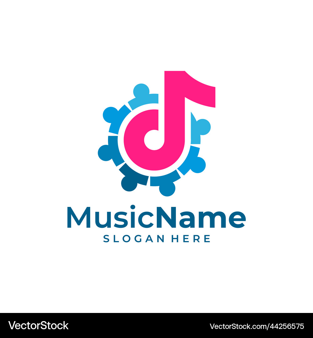 Music people logo icon people Royalty Free Vector Image