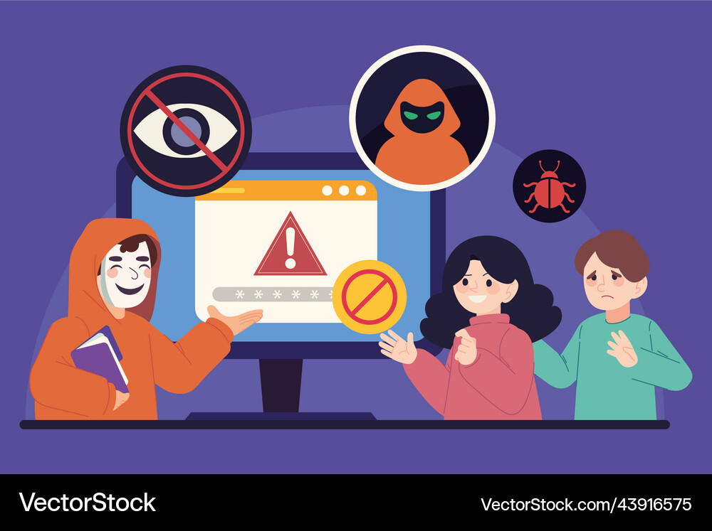 People and cyber fraud Royalty Free Vector Image