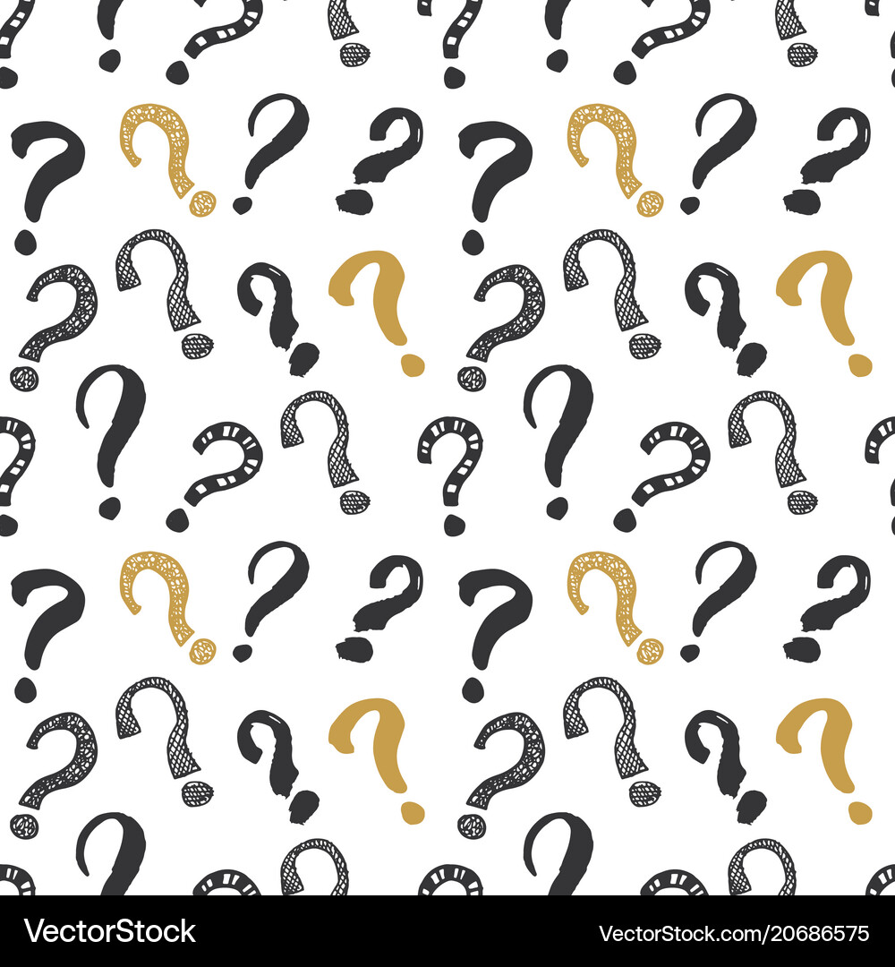 Questions marks seamless pattern hand drawn Vector Image