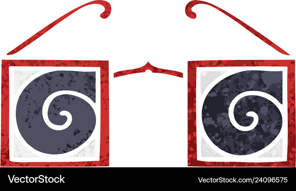 Retro style cartoon hypnotic glasses Royalty Free Vector
